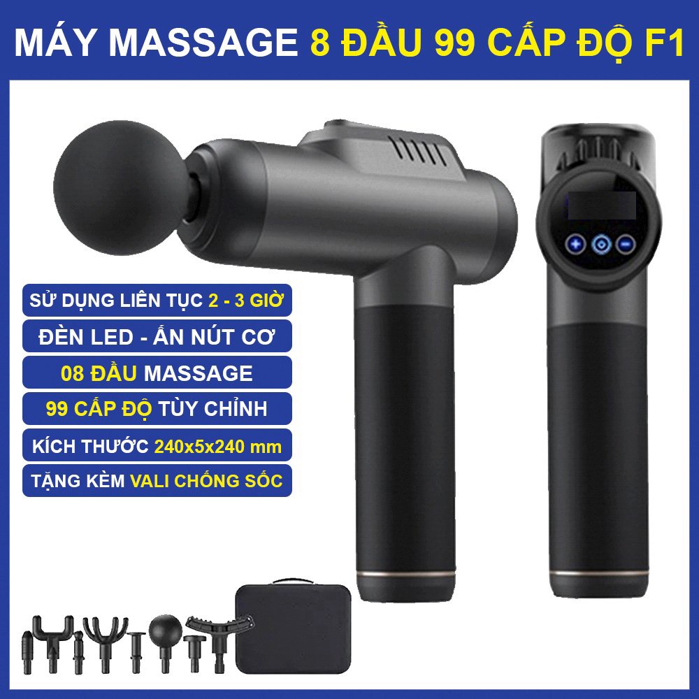 Máy Massage Cầm Tay KonKa A8 Cầm Tay - 99 Cấp Độ Rung Trị Đau Nhức Toàn Thân Hiệu Quả, 8 Đầu ...