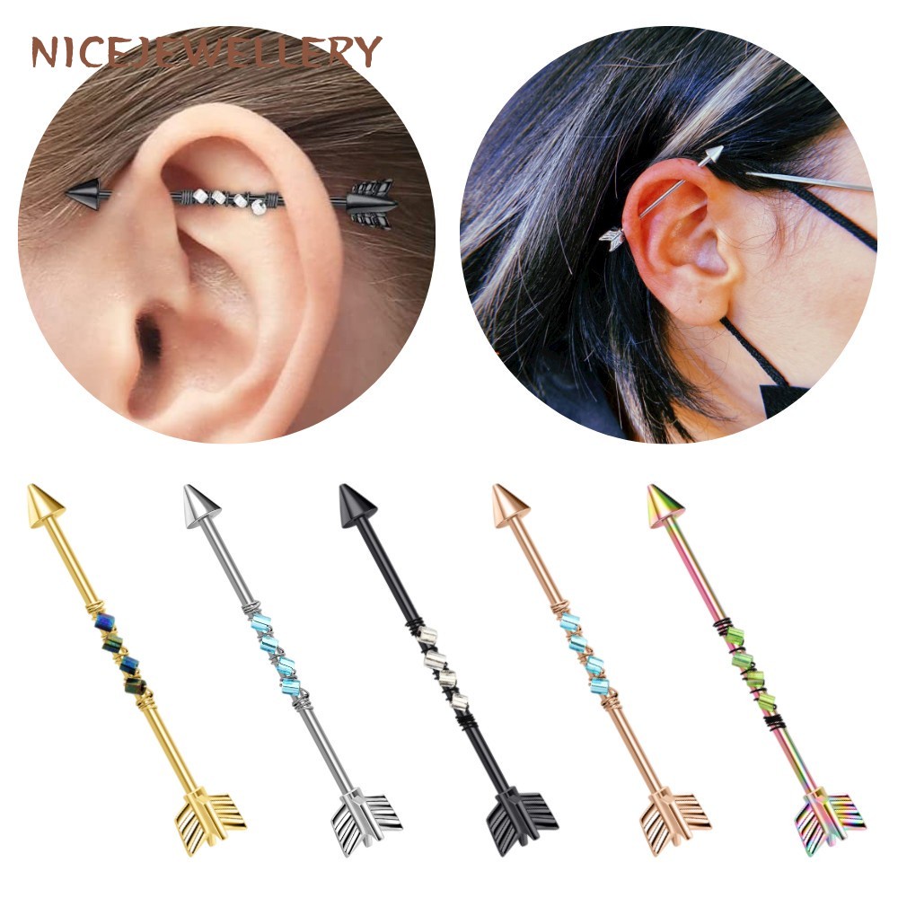 Phẫu thuật Thép công nghiệp Barbell Xuyên mũi tên Hình dạng Ear ...