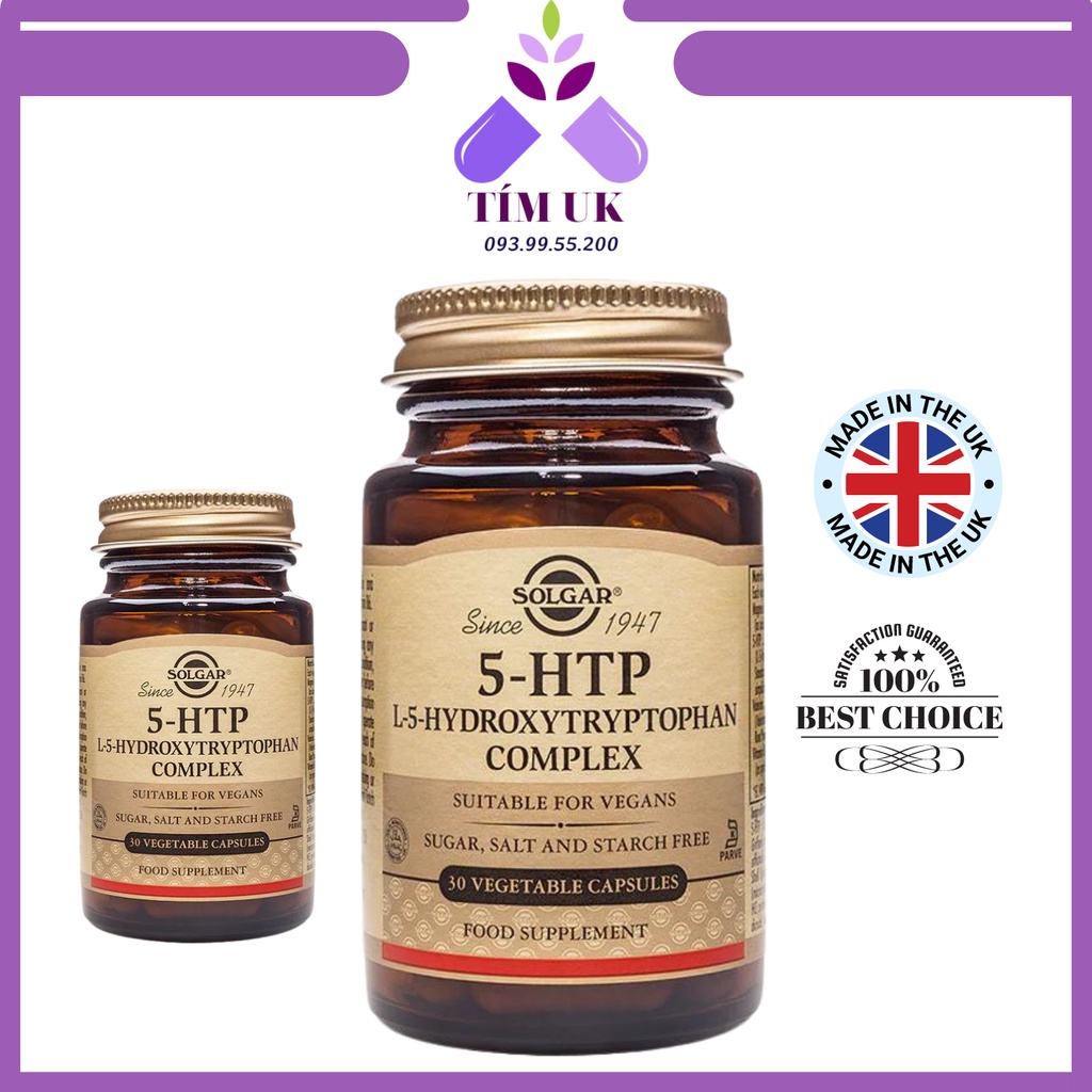 Viên Uống Cải Thiện Giấc Ngủ Giúp Ngủ Ngon, Sâu Giấc Solgar 5-HTP Complex 30 Viên [Bill Anh ...