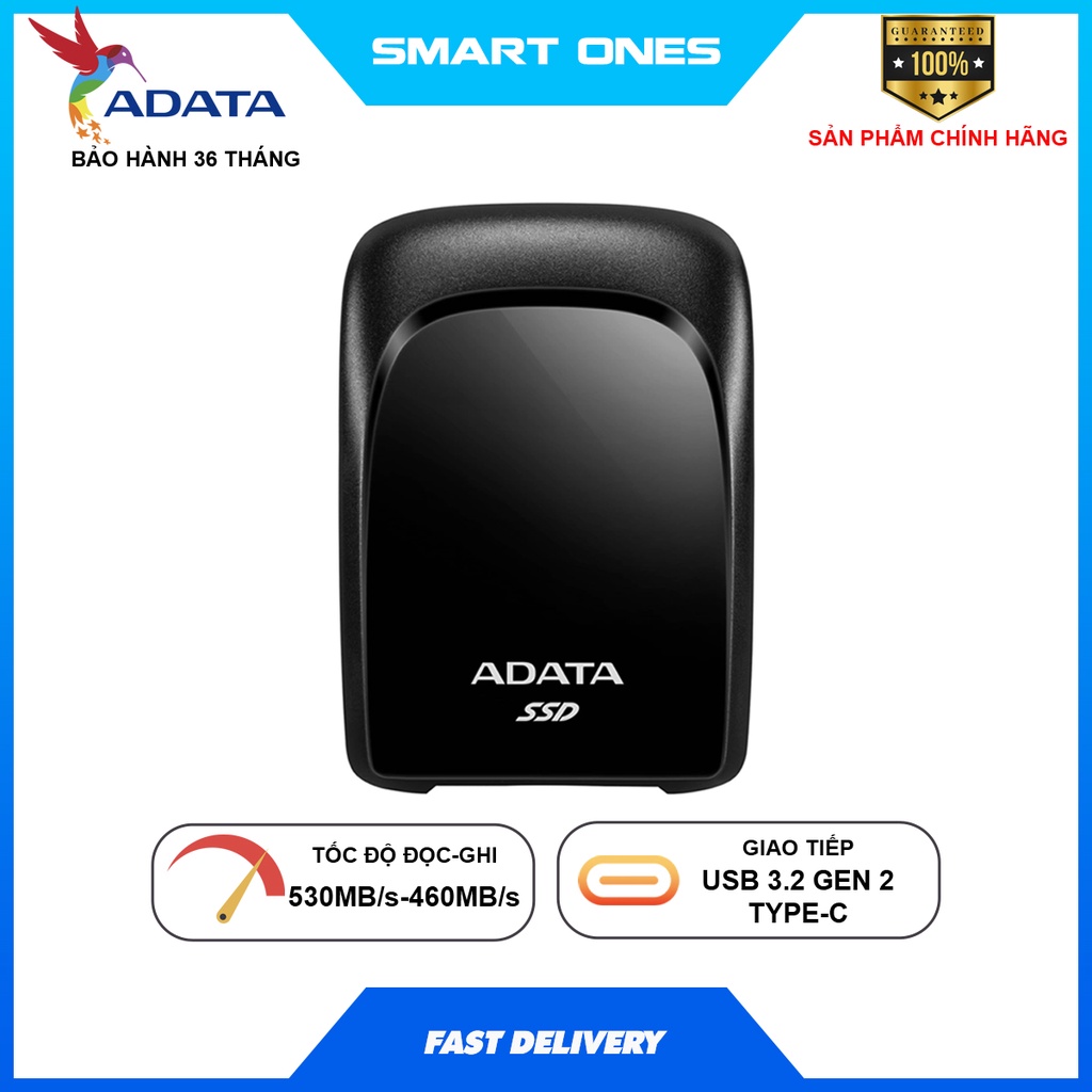 Ổ cứng SSD di động ADATA SC680 USB3.0 Gen2 Type C dung lượng 240GB/480GB/960GB BH 36 tháng ...
