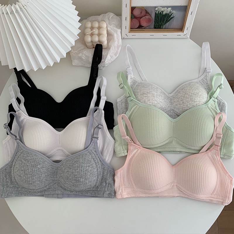 Áo ngực cotton không gọng màu trơn mềm mại thoải mái dành cho nữ size ...