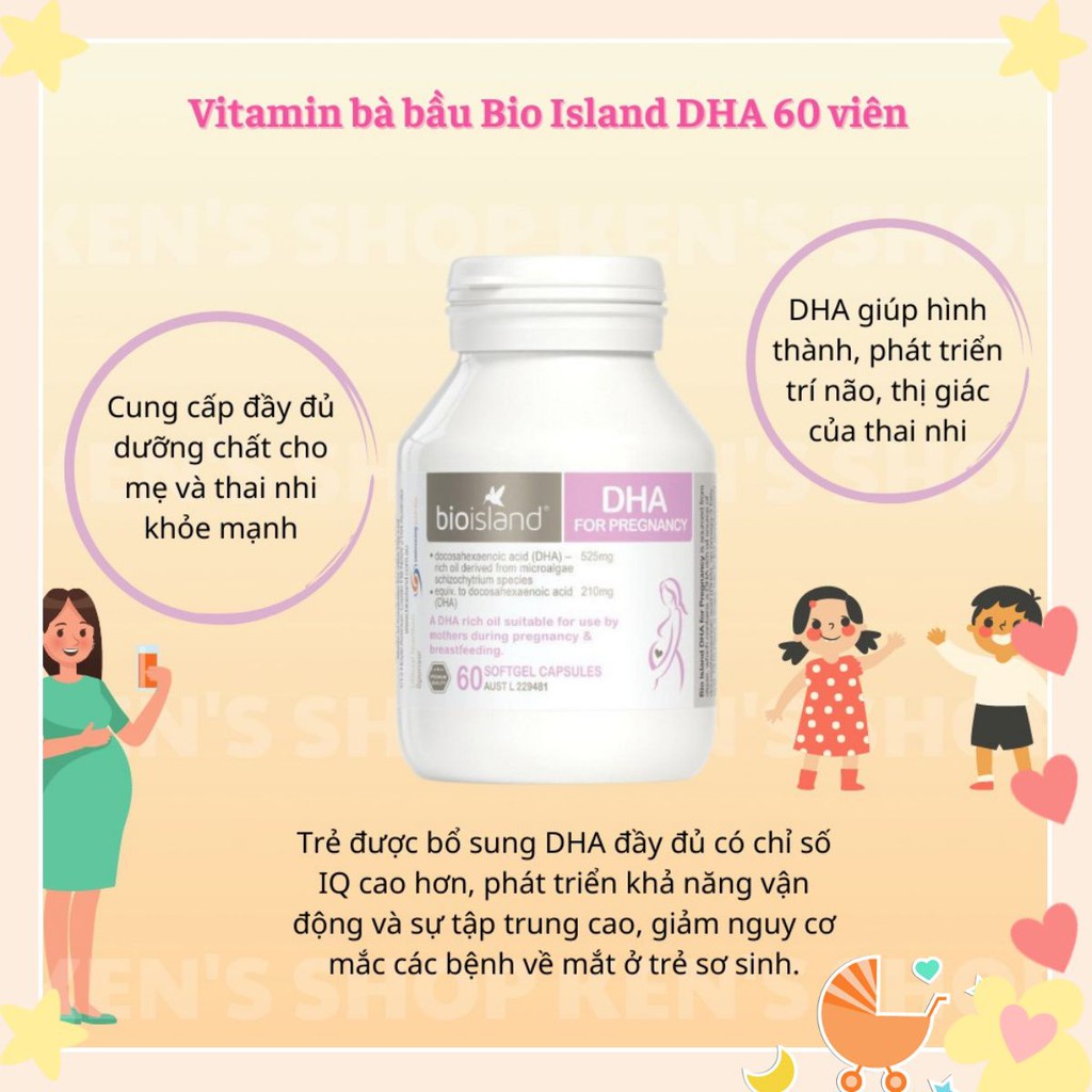 Viên uống DHA Bio Island cho bà bầu ( Hộp 60 viên) | Shopee Việt Nam