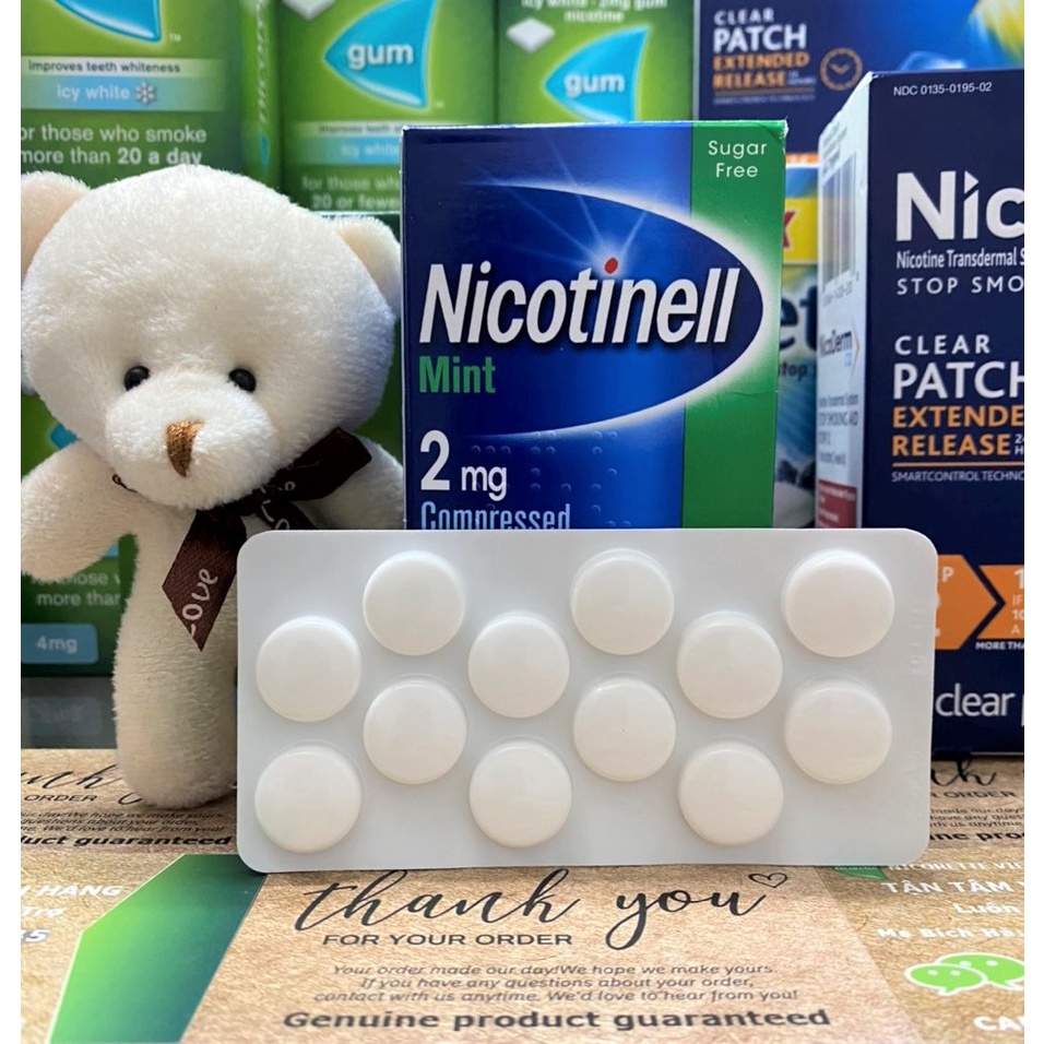 Vỉ lẻ Kẹo ngậm cai thuốc lá Nicotinell 2mg vỉ 12 viên (Hút thuốc nặng ...