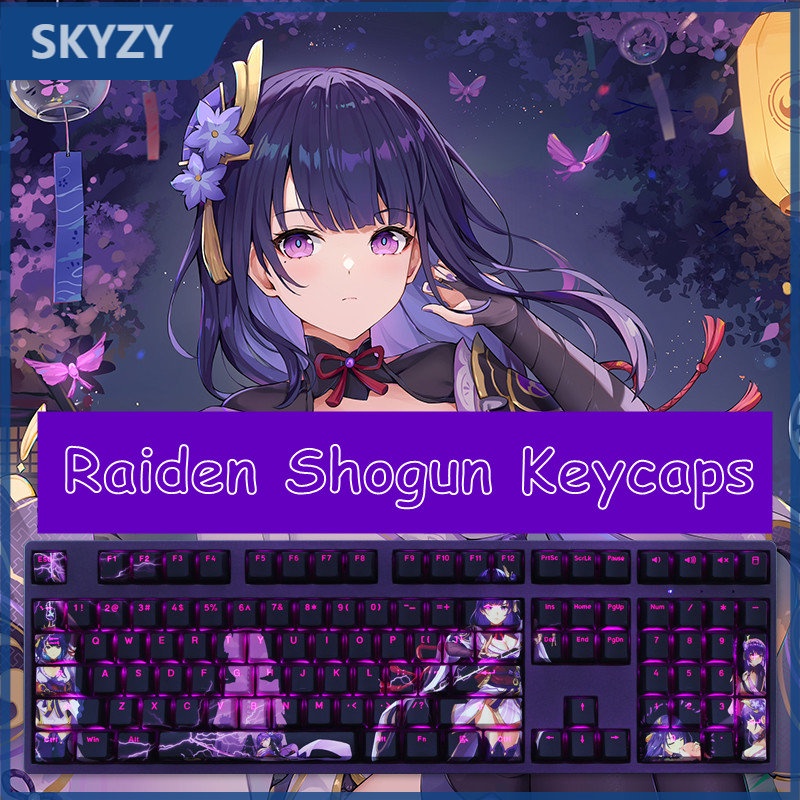 Raiden Shogun Keycaps Cherry Profile Truyền ánh sáng Genshin Impact ...