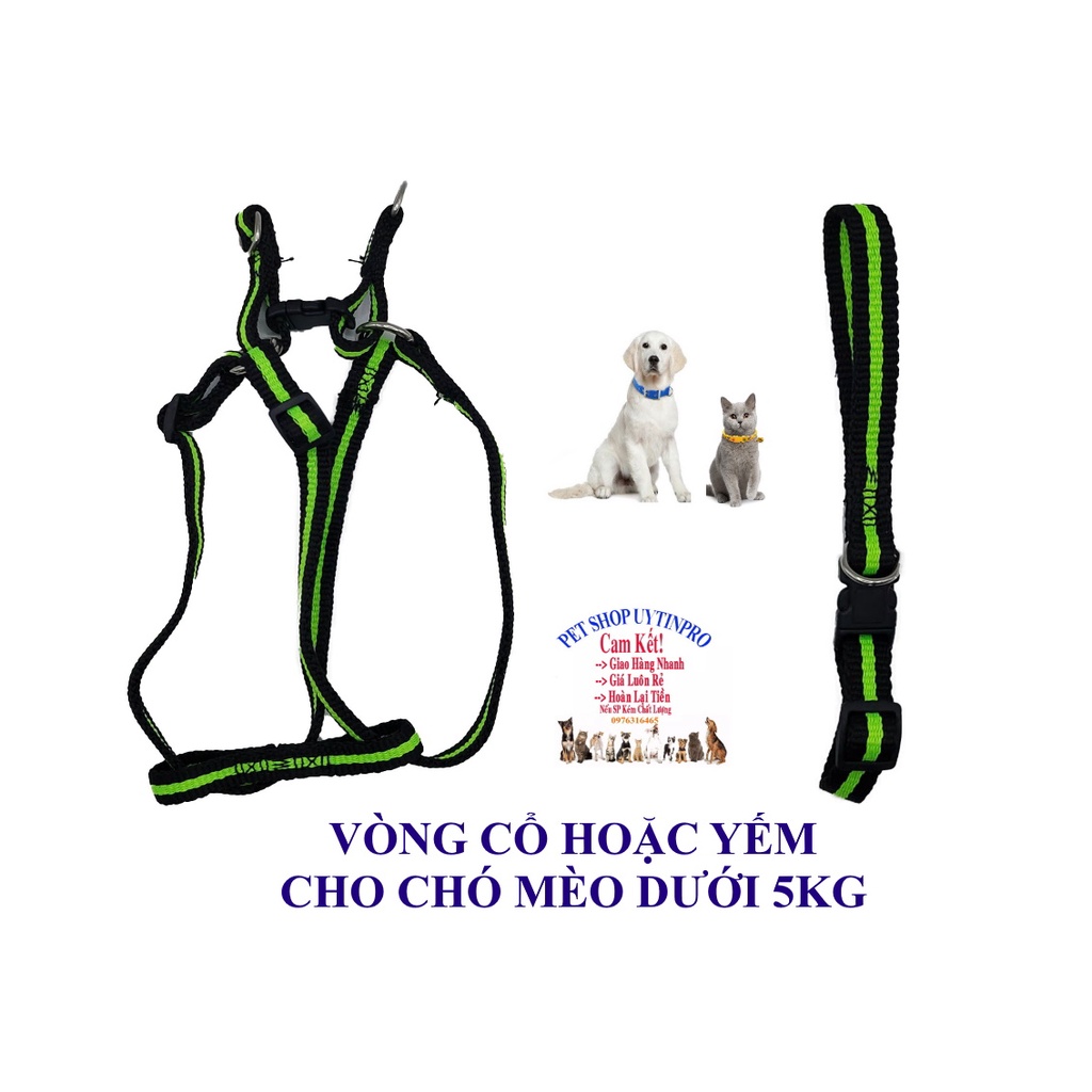 Vòng cổ hoặc Yếm cho Chó Mèo Dưới 5kg Bản rộng 1cm Chất liệu dù bền ...