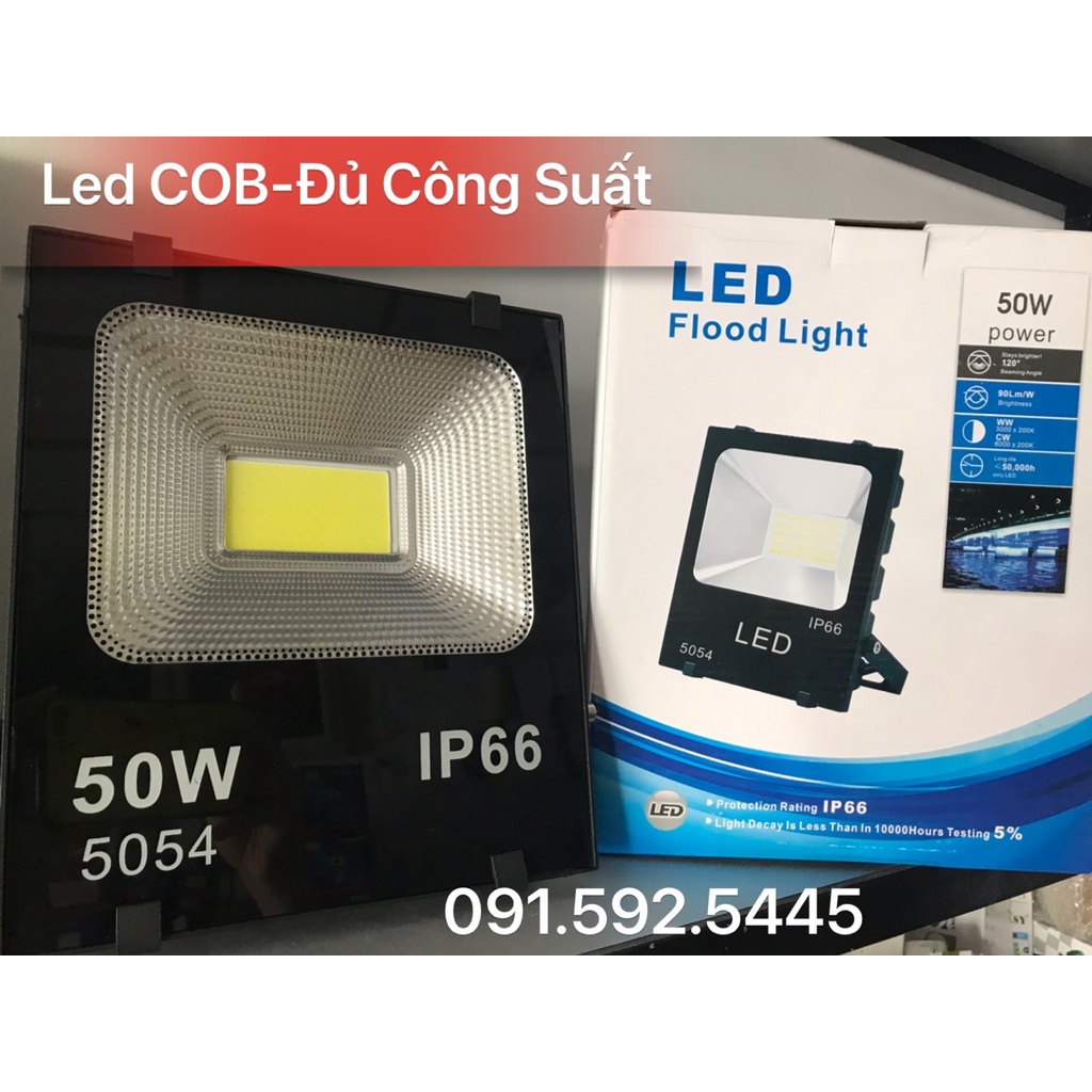 Đèn Pha Led 200w, 100w, 50w IP66 COB 5054 Siêu Sáng Siêu Chống Nước (Đủ ...