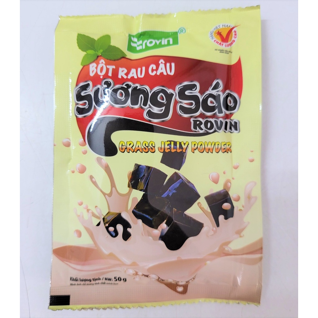 [Gói 50g] BỘT RAU CÂU SƯƠNG SÁO [VN] ROVIN Grass Jelly Powder (halal ...