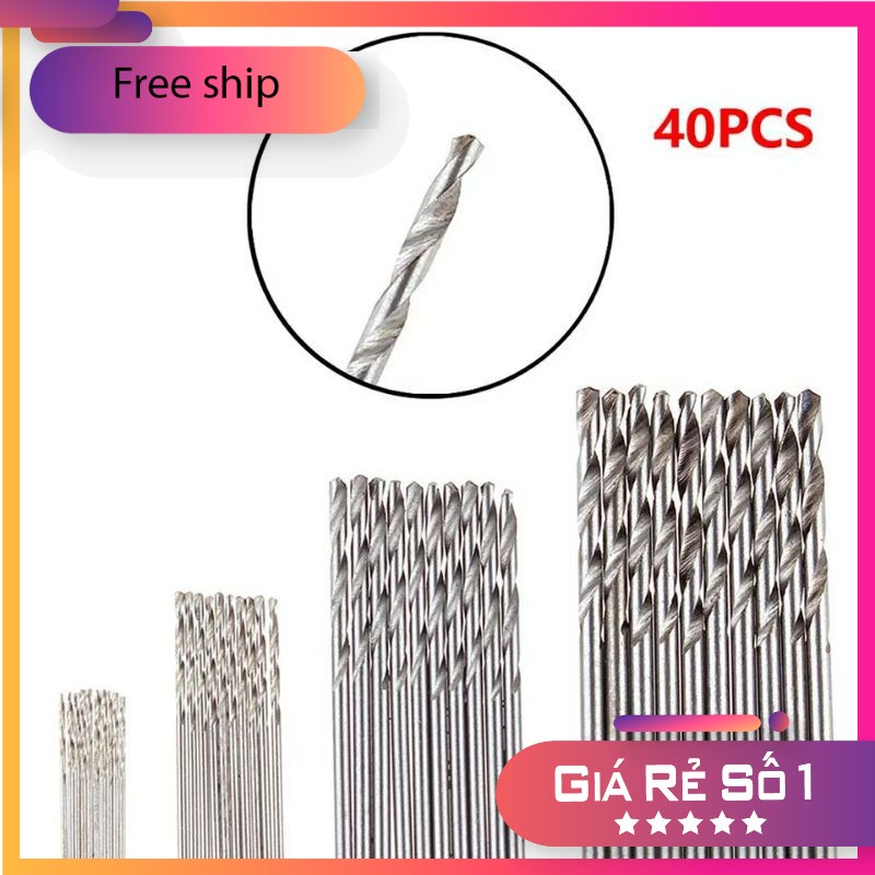 Bộ 40 mũi khoan sắt khoan gỗ từ 0.5-2mm | Shopee Việt Nam