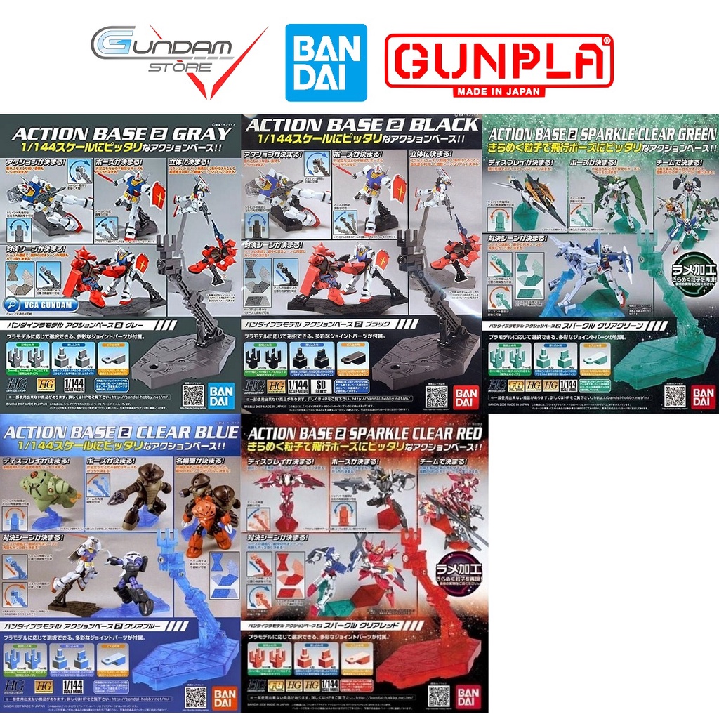 BANDAI ACTION BASE 2 CLEAR GRAY BLACK WHITE NHIỀU MÀU LỰA CHỌN Đế Trưng ...
