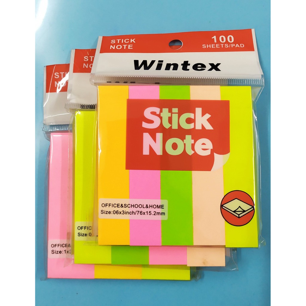 WINTEX giấy ghi chú, ghi nhớ 03, 04 và 05 màu STICK NOTE | Shopee Việt Nam