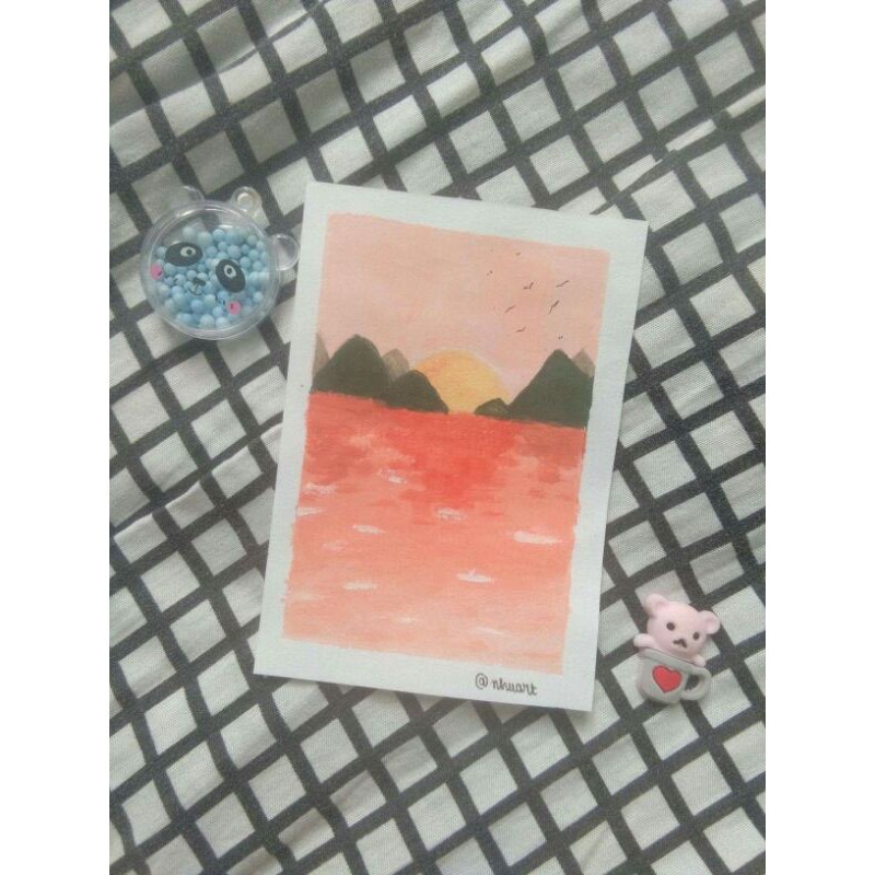 Tranh vẽ Sunset in the ocean by Nhuart. | Shopee Việt Nam