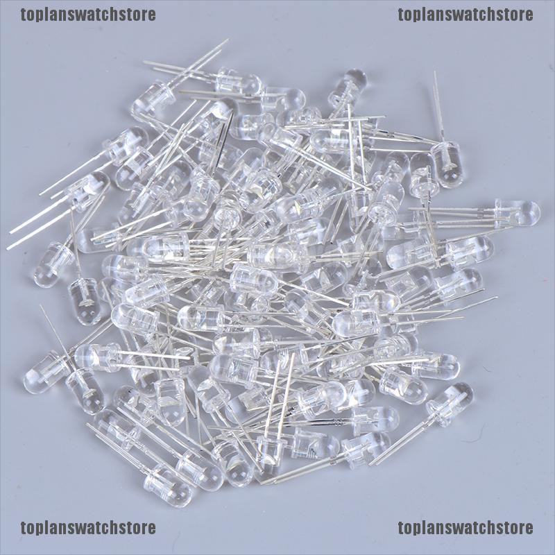 Bộ 100 Đèn LED 5mm Ánh Sáng Trắng / Xanh Lá / Đỏ / Xanh Dương / Vàng ...