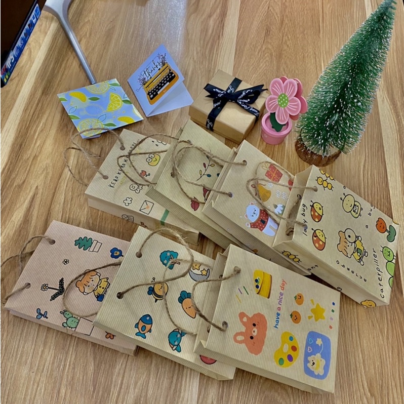 Túi Giấy Mini 12x9x3cm - Kraf Phong Cách Vintage Có Quai Xách - Đựng ...