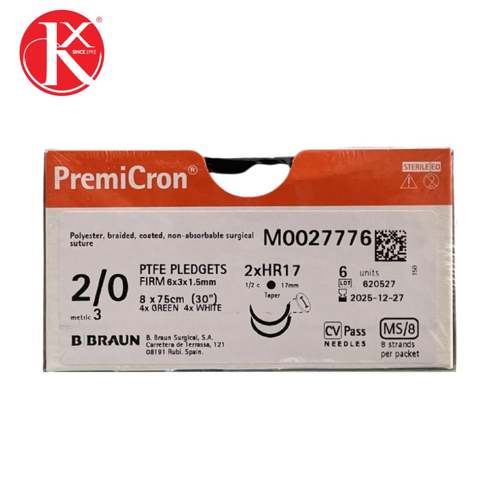 CHỈ PHẪU THUẬT KHÔNG TIÊU TỔNG HỢP BBRAUN PREMICRON® PTFE PLEDGETS FIRM ...