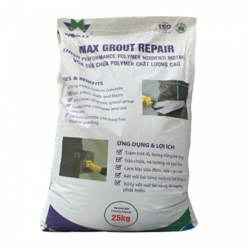 Chống thấm MAX GROUT REPAIR Túi 1kg (chiết lẻ) Vữa sửa chữa trám trát ...