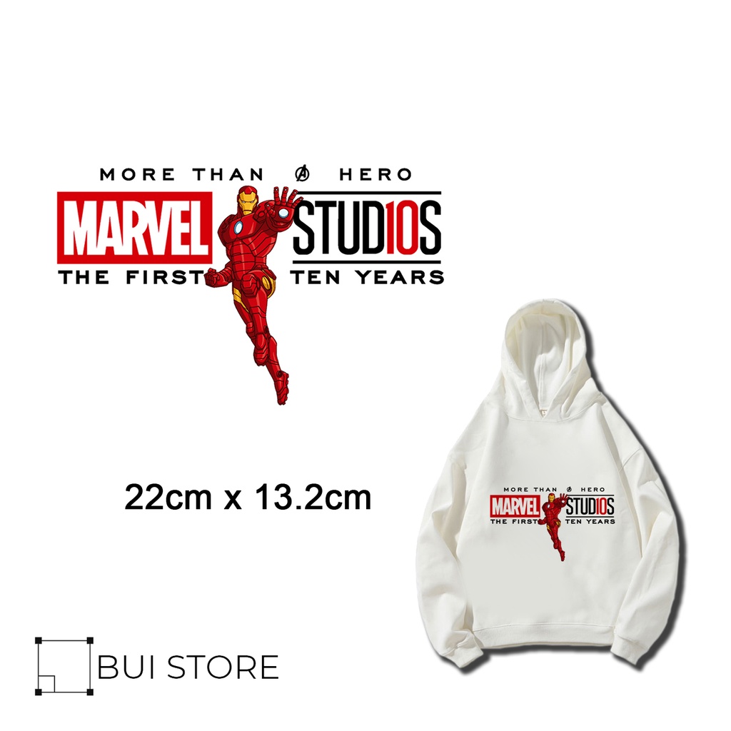 Hình ủi nhiệt offset dán trang trí quần áo hình Marvel Studio Iron Man ...