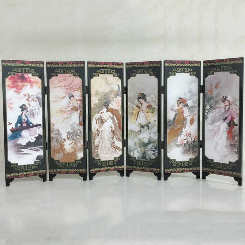 6 Panel Chinese Beauties Room Divider Hand Made Privacy Screen ...