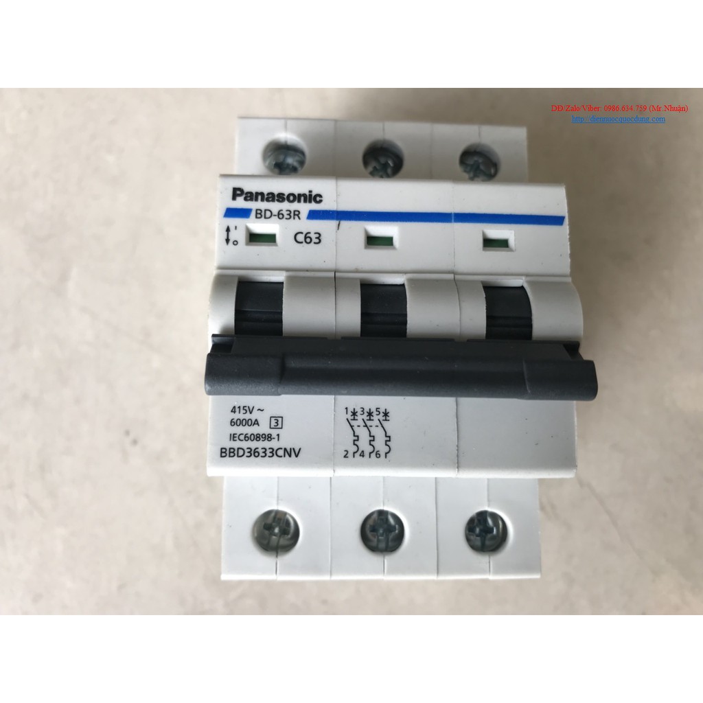 Cầu dao tự động 3 tép MCB 3P 63A Panasonic BBD3633CNV | Shopee Việt Nam