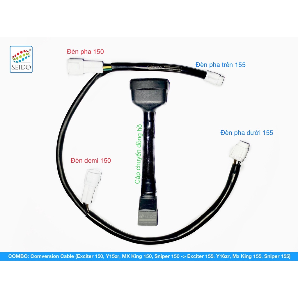 Full cáp chuyển Ex150 lên Ex155 - chuyển đổi đồng hồ Exciter 150 , cùm ...