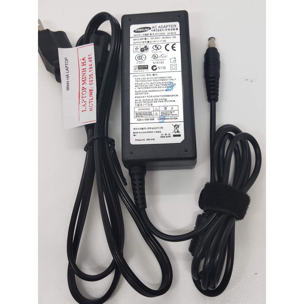 Sạc laptop Samsung R520 Zin Bảo hành 12 tháng + tặng kèm dây nguồn ...