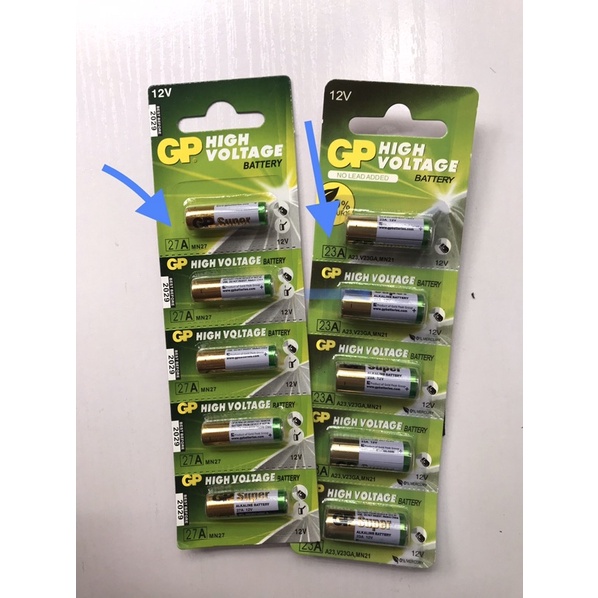 Pin chuông 12V hãng GP A23 (23A)/ A27 (27A) dùng cho cửa cuốn, chuông cửa, chuông báo động ...