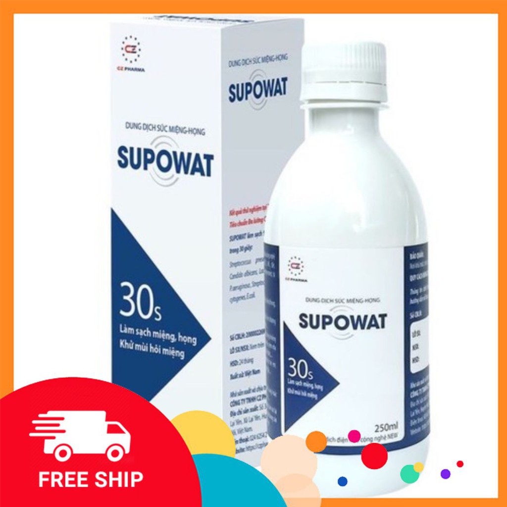 Dung dịch súc miệng - họng Supowat chai 250ml(tặng 1 chai xịt khử ...