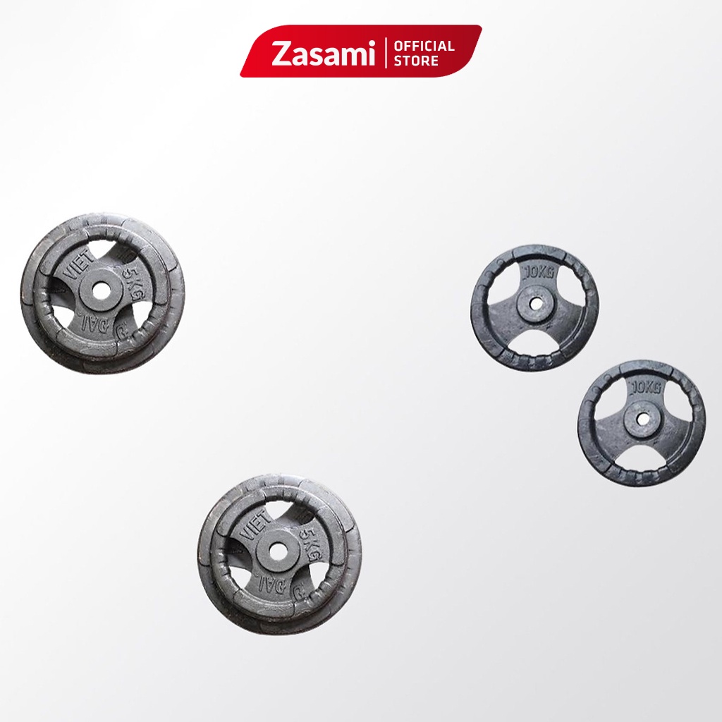 Bộ 30kg Tạ Zasami (2 Đĩa mức tạ 10kg - 2 Đĩa mức 5kg) | Shopee Việt Nam