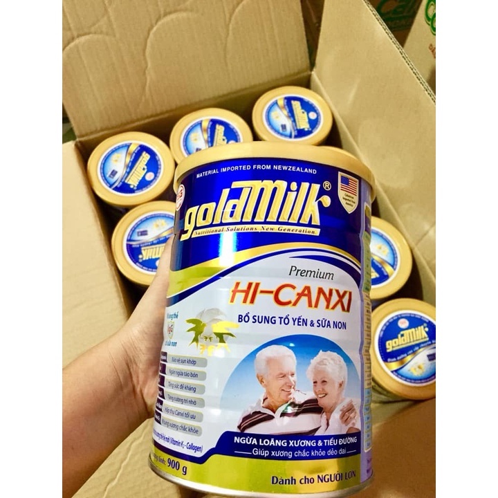 Sữa Goldmilk Hi Canxi hộp 900G (HSD 2026), bổ sung sữa non & tổ yến | Shopee Việt Nam