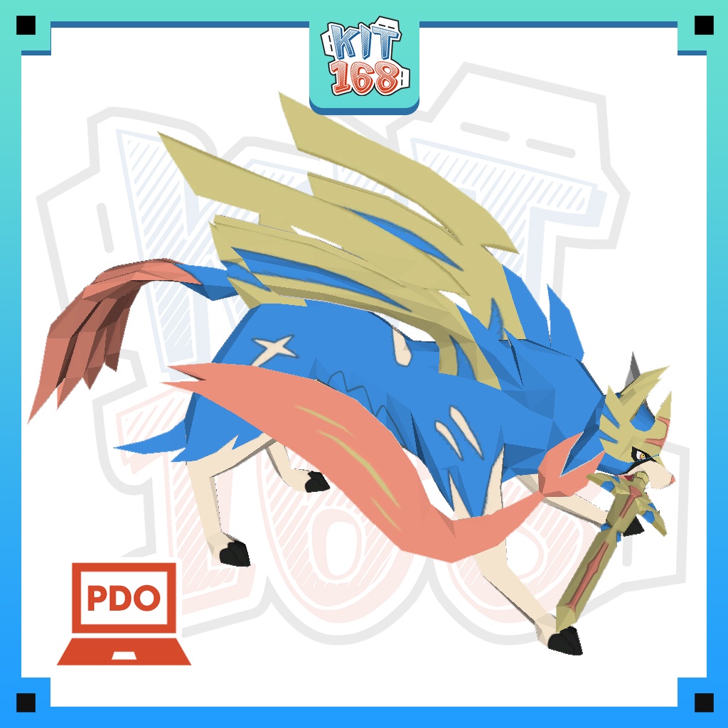 Mô hình giấy Anime Game Pokemon Zacian | Shopee Việt Nam