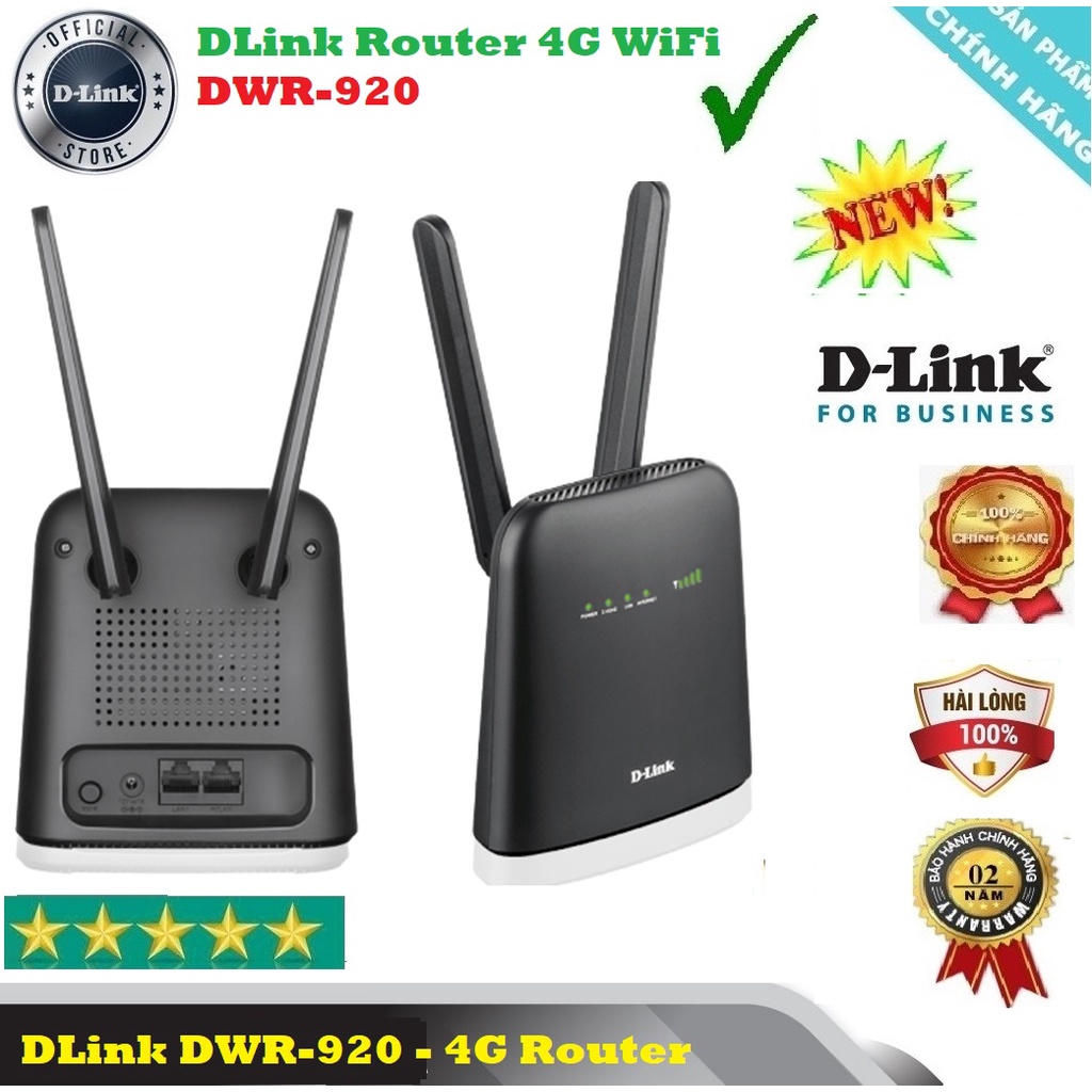 Bộ Phát Sóng Wifi Dùng Sim 4G Router DLink DWR-920 Có Thêm Cổng Lan ...