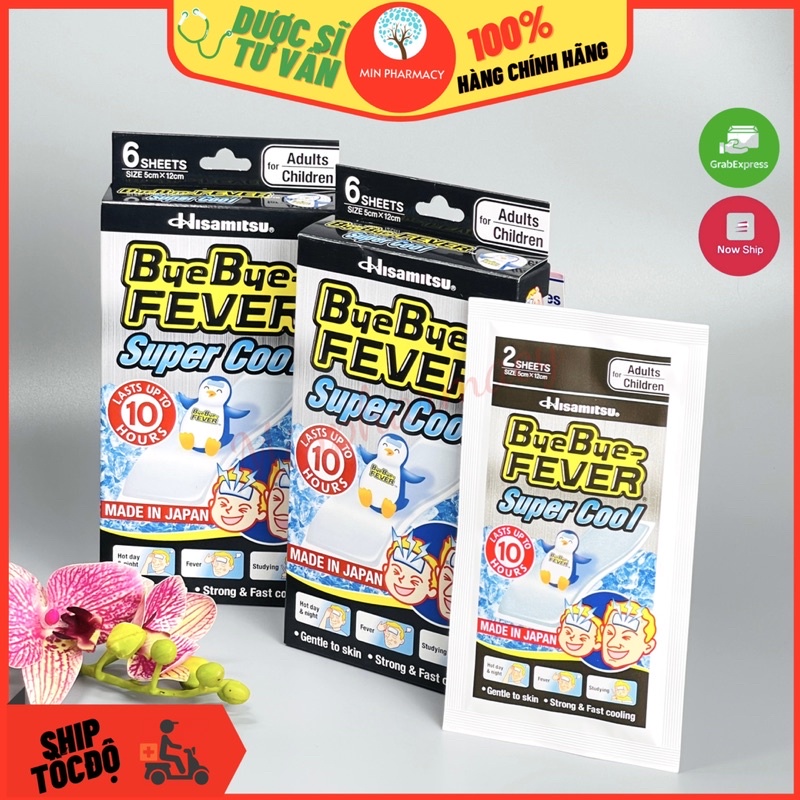 Miếng dán hạ sốt nhanh cho người lớn Hisamitsu ByeBye Fever Super Cool ...