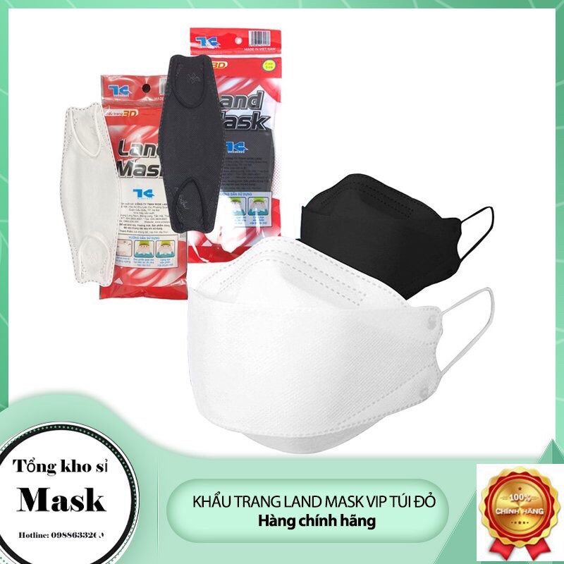 [Land mask Vip túi đỏ]Khẩu trang y tế 3D Land mask tiêu chuẩn kf94 cao ...