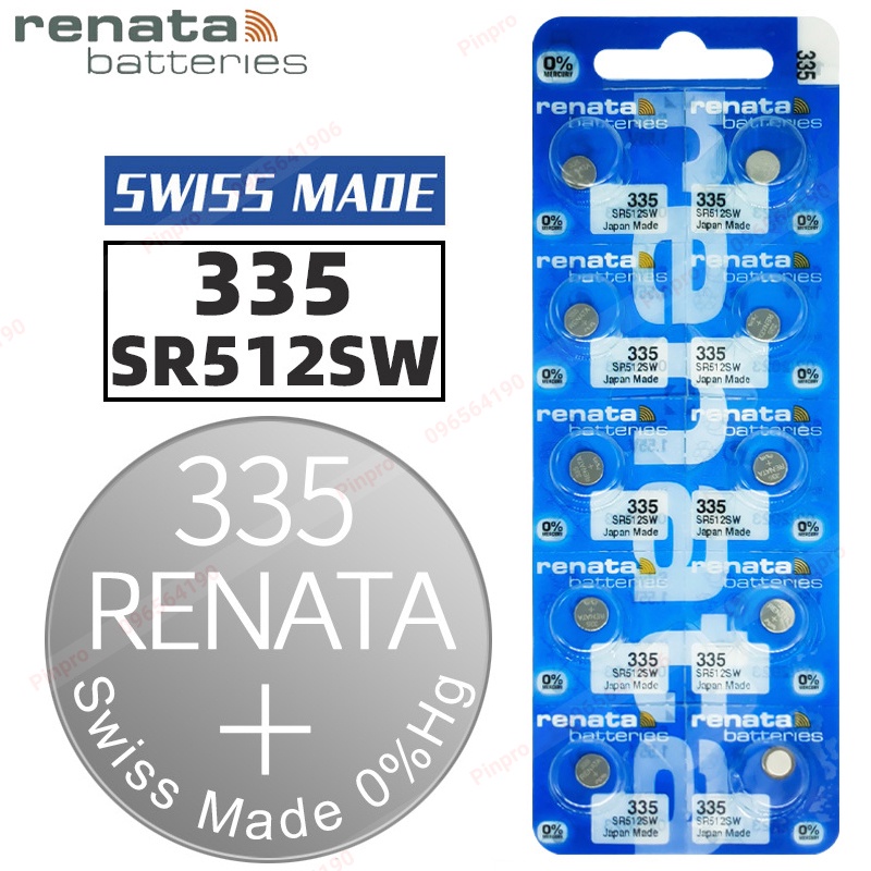 Pin Renata 335 (SR512SW) pin đồng hồ Thụy Sỹ chính hãng (vỉ 1 viên ...