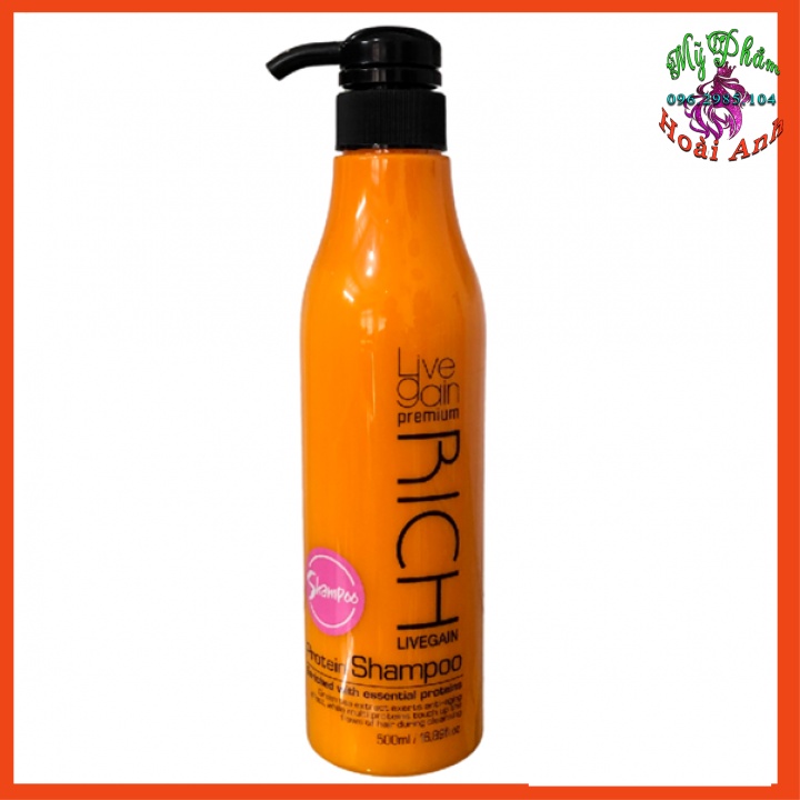 DẦU GỘI DƯỠNG CHẤT PROTEIN LIVEGAIN PREMIUM RICH SHAMPOO 500ML HÀN QUỐC ...