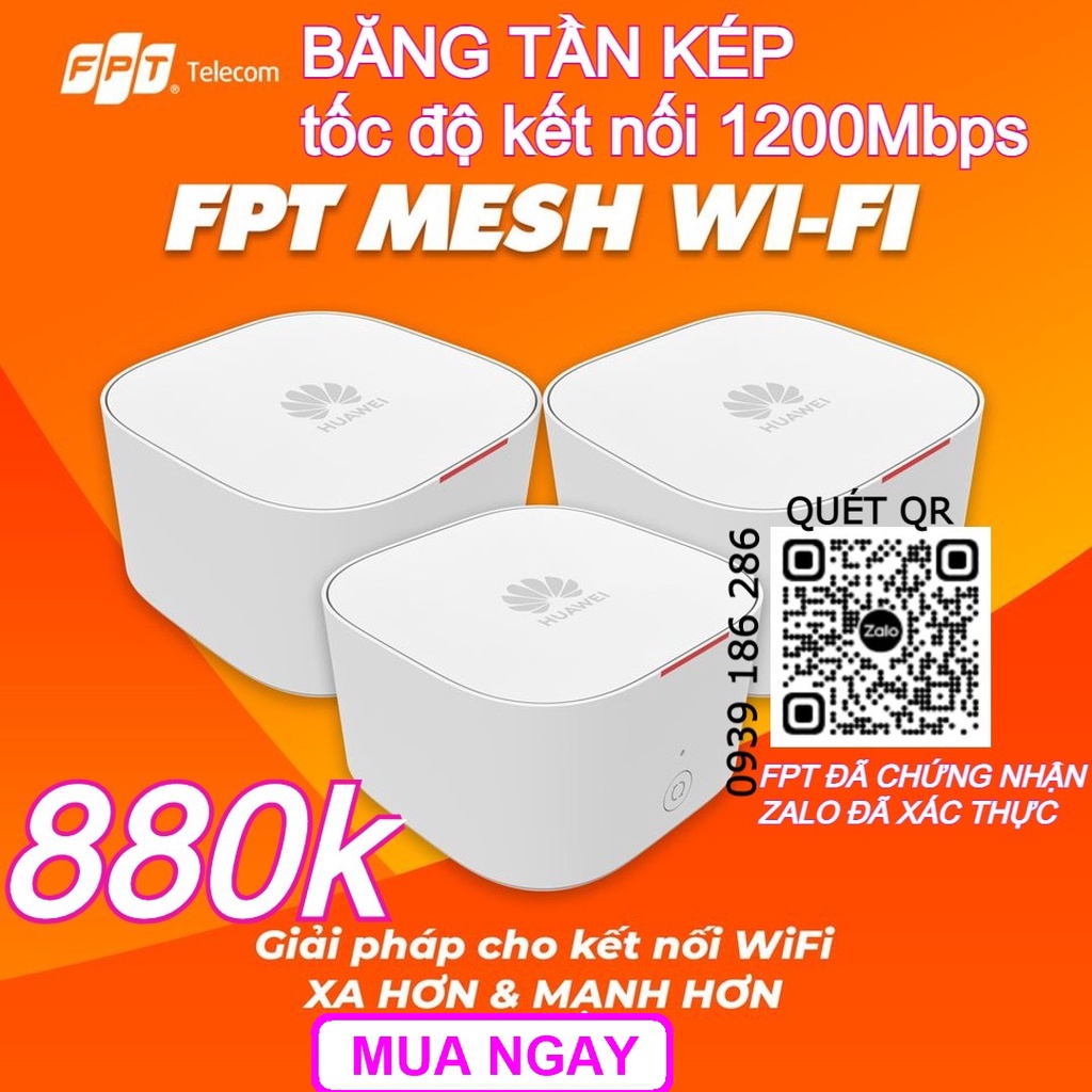 Wifi Mesh FPT-HUAWEI AC1200H Băng tần kép Dual Band Bộ khuếch đại wifi ...
