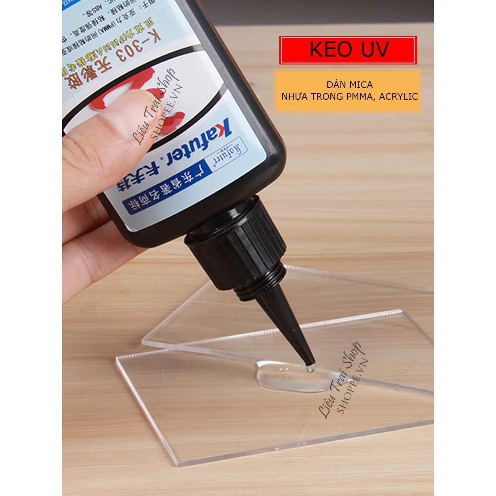 Keo dán Mica dán nhựa PMMA keo UV gắn mica kafuter 50gram | Shopee Việt Nam