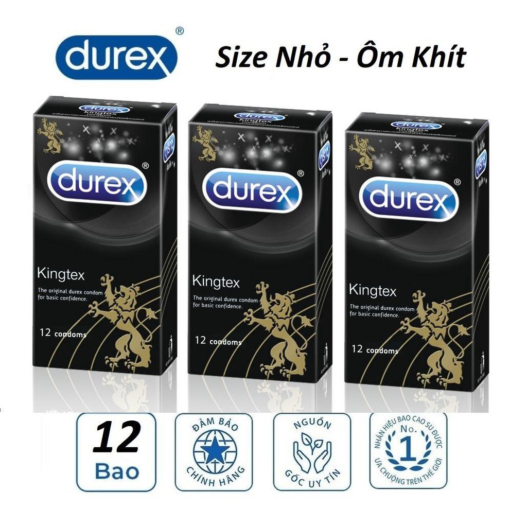 Bộ 3 hộp Bao Cao Su Durex Kingtex 12s-size 49mm, ôm khít , khỏi lo tuột | Shopee Việt Nam