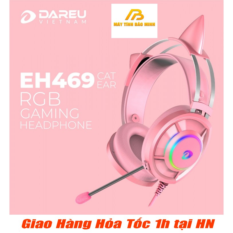 Tai nghe Gaming Dareu EH469 Pink Hồng ( Tai Mèo ) RGB Led - Hàng Chính ...
