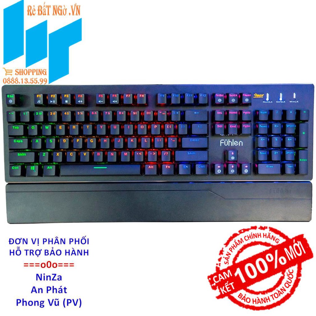 Bàn phím cơ Fuhlen Eraser Kailh Blue Switch - LED 7 Màu | Shopee Việt Nam