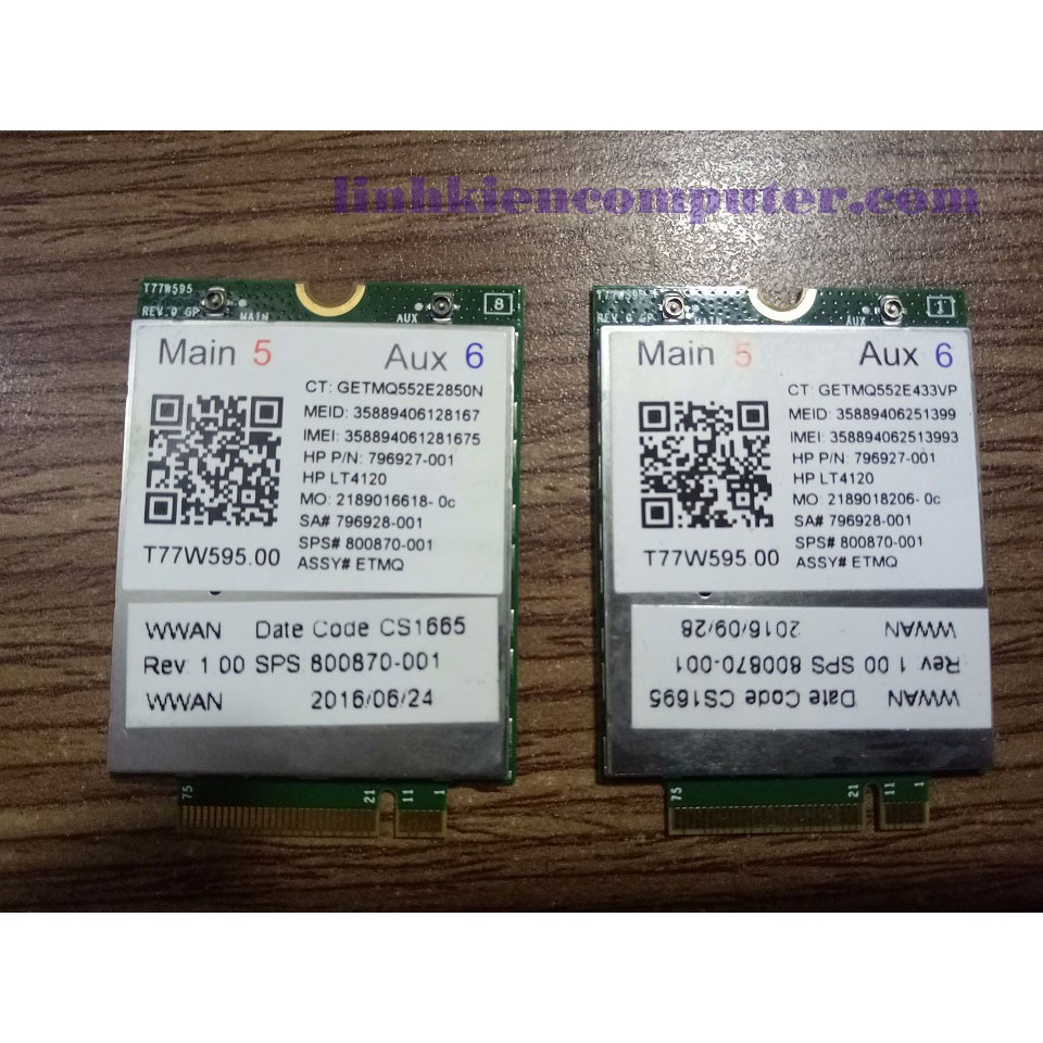 Card wwan 4G HP lt4120 Snapdragon X5 LTE T77W595 796928-001 4G WWAN M.2 ...
