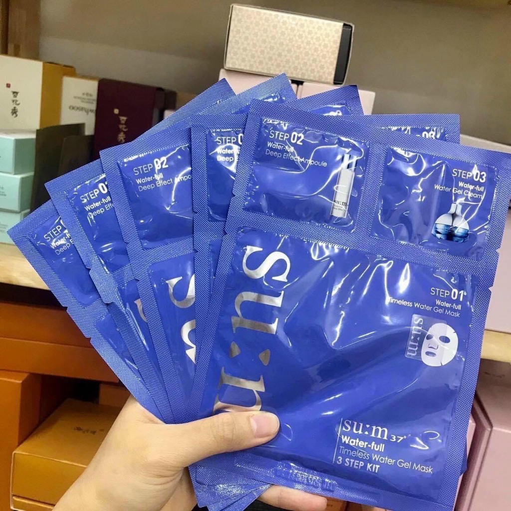 Mặt Nạ 3 Bước Su:m37 Water-full Timeless Water Gel Mask 3 Step Kit ...