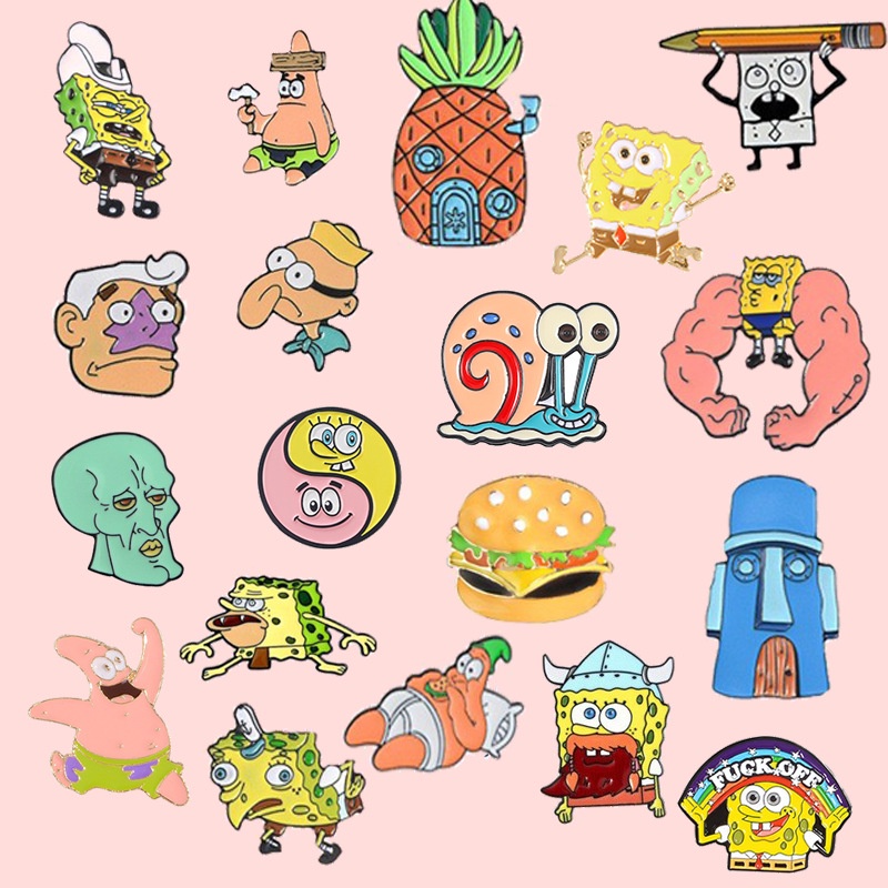 Ghim Cài Áo Hợp Kim Hình SpongeBob SquarePants Series Hoạt Hình Patrick ...