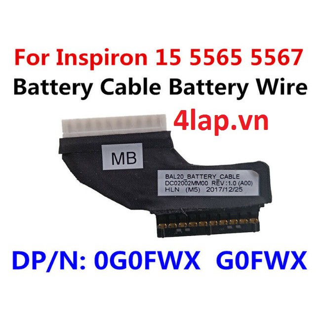 Thay Cable Pin - Cáp Pin Laptop Dell Inspiron 5567 5565 5767 | Shopee ...