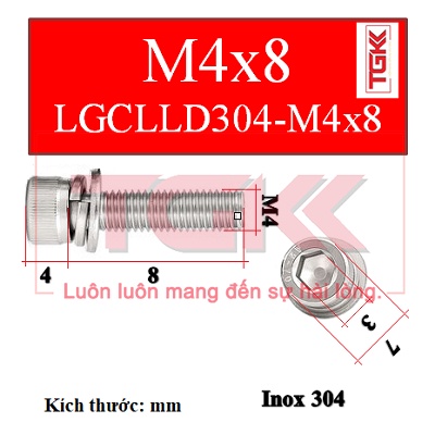 Bulong LGC liền vênh phẳng inox 304 M4 | Shopee Việt Nam