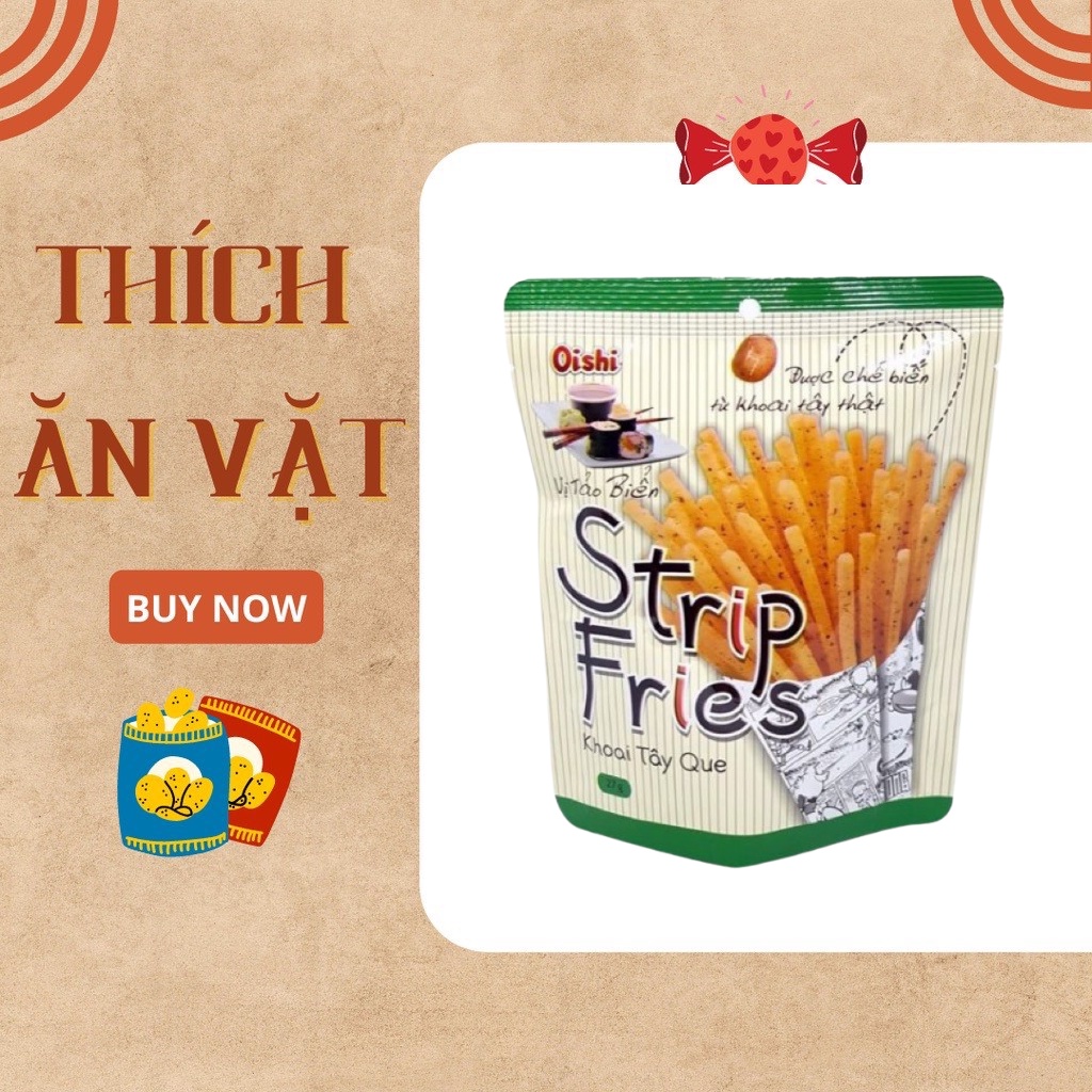 Snack khoai tây que oishi strip fries vị tảo biển (gói 27g) | Shopee ...