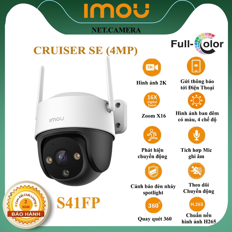 Camera IMOU IP Wifi ngoài trời S41FP 4MP 2K Màu Đêm, xoay 360 - Chính ...