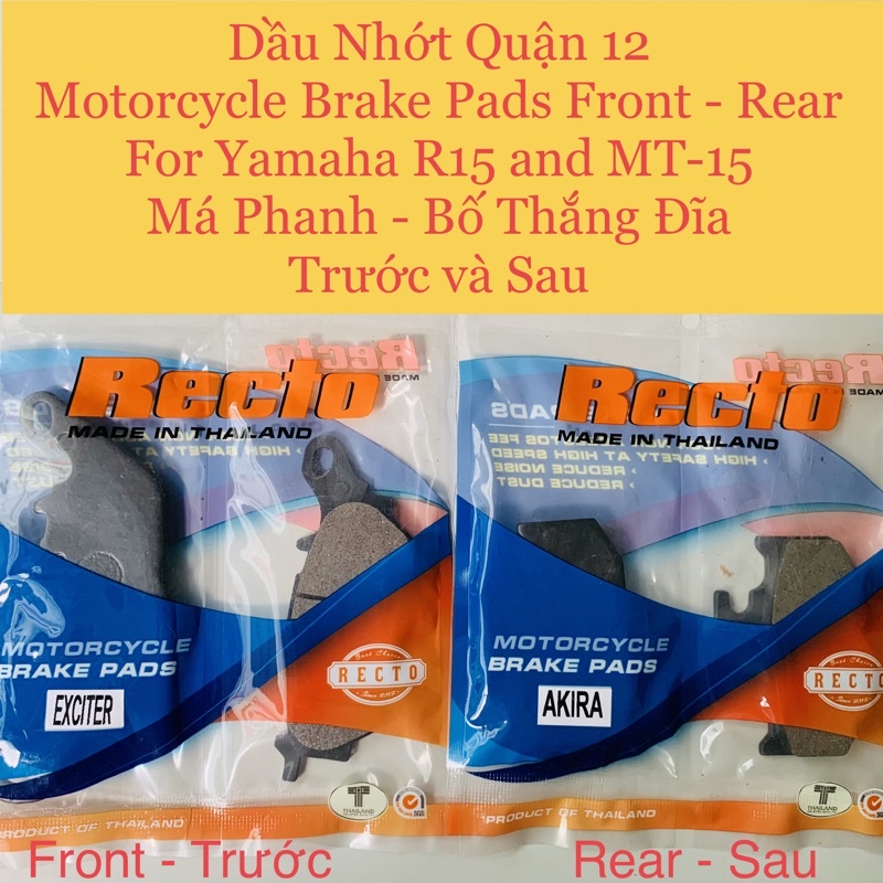 Bố Thắng - Má Phanh Yamaha R15 - MT15 - XSR 155 Trước Sau - Motorcycle ...