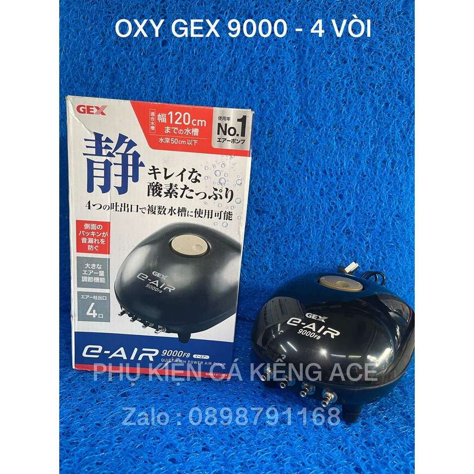 Máy Sủi Khí oxy 4 Vòi Cao Cấp Nhật GEX 9000 E-Air 9000FB Siêu Êm BỀN cho thủy sinh cá cảnh ...