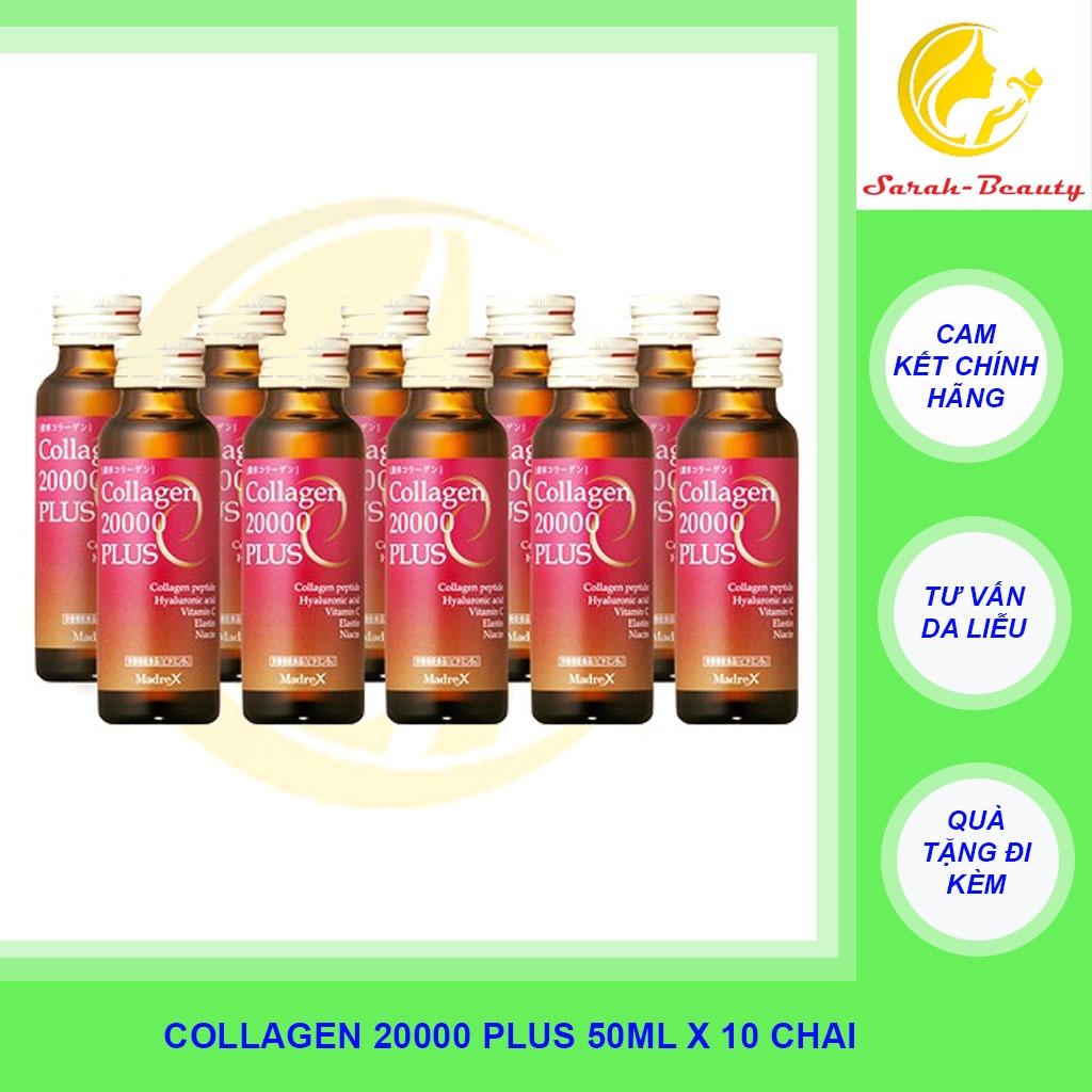 Collagen 20000 plus, Collagen peptides Số 1 Nhật Bản, hôp gồm 50ml x 10 ...