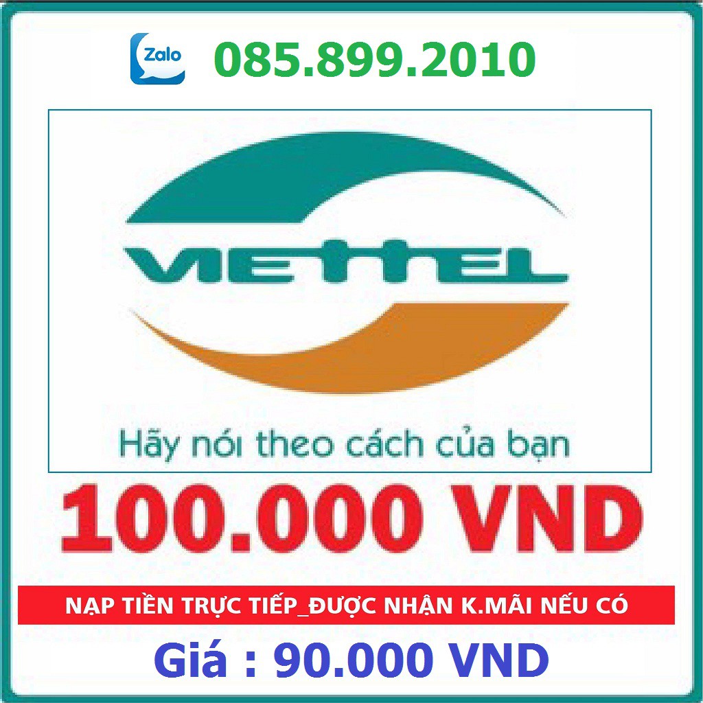 Thẻ Cào Viettel Mệnh Giá 100K ( Nạp Nhanh Chiết Khấu Cao ) | Shopee ...